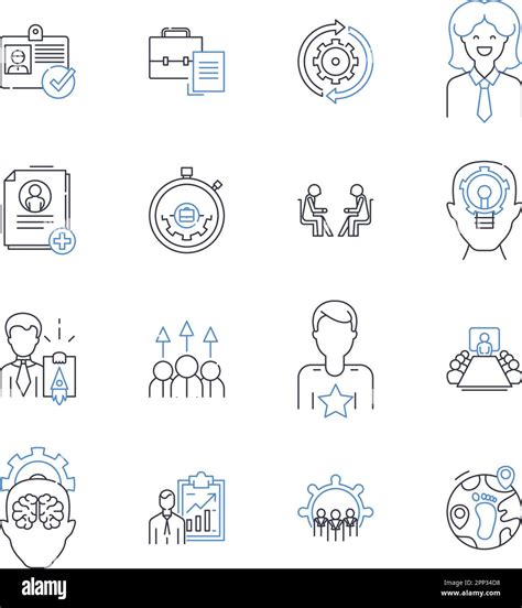 Cohesive Teamwork Line Icons Collection Synergy Unity Trust