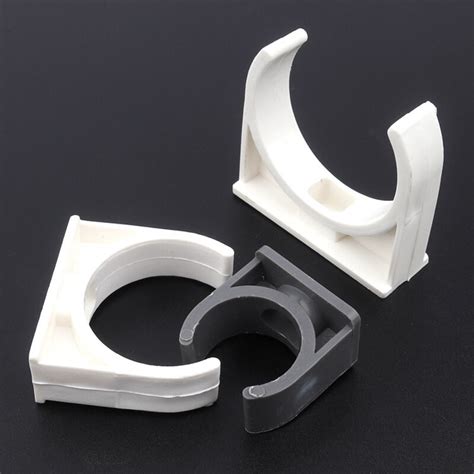 Pvc U형 파이프 클램프 플라스틱 파이프 클립 튜브 홀더 파이프 피팅 나사 고정 흰색 회색 20mm 25mm
