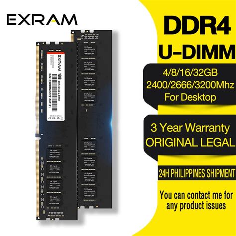 Exram Ram Ddr4 4gb 8gb 16gb Dimm Gaming Memory 2400mhz 2666mhz 3200mhz For Desktop Pc 1 2v