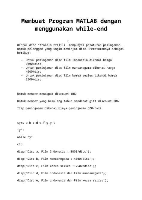 Docx Membuat Program Matlab Dokumentips