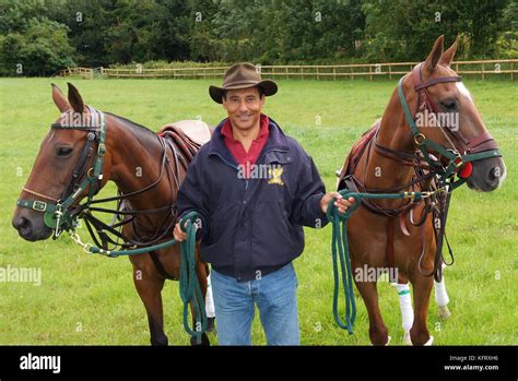 Martin Ephson With His Polo Ponies Vampiro White Spot On Head And