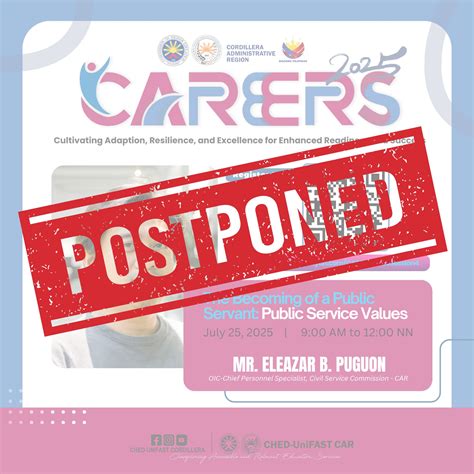 𝐀𝐃𝐕𝐈𝐒𝐎𝐑𝐘 𝐏𝐨𝐬𝐭𝐩𝐨𝐧𝐞𝐦𝐞𝐧𝐭 𝐨𝐟 Ched Unifast Cordillera Facebook