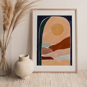 Desert Print Terracotta Desert Art Posters And Prints Etsy