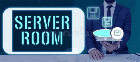 Text Sign Showing Server Room Concept Meaning A Room Used To Store