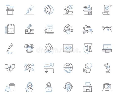 Consultant Work Line Icons Collection Analysis Strategy Planning