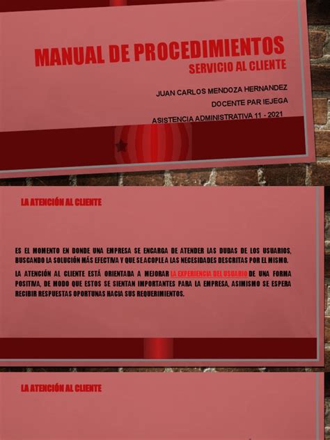 5manual De Procedimientos Para Servicio Al Clientes Pdf Servicio