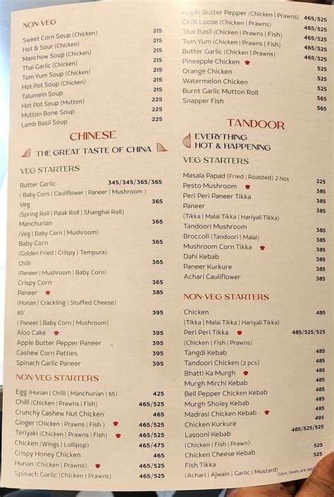 Menu At Iguru Banquets And Restaurant Hyderabad