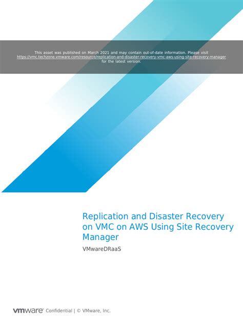 Replication And Disaster Recovery On Vmc On Aws Using Site Recovery Manager Noindex Pdf Ip
