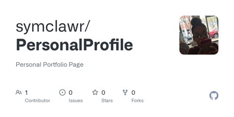 Github Symclawrpersonalprofile Personal Portfolio Page