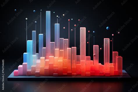 A Dynamic 3d Bar Chart Design With Bars Projecting Outward At Different Angles Creating A