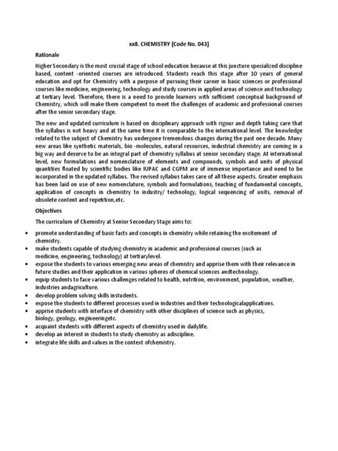 Xx8 Chemistry Code No 043 Rationale Pdf Chemical Bond