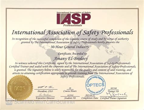 Amany Ashraf On Linkedin Safety Certification Workplacesafety Iasp
