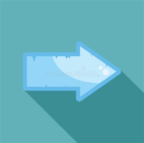 Blue Arrow Pointing Right With Long Shadow Stock Illustration Illustration Of Direction