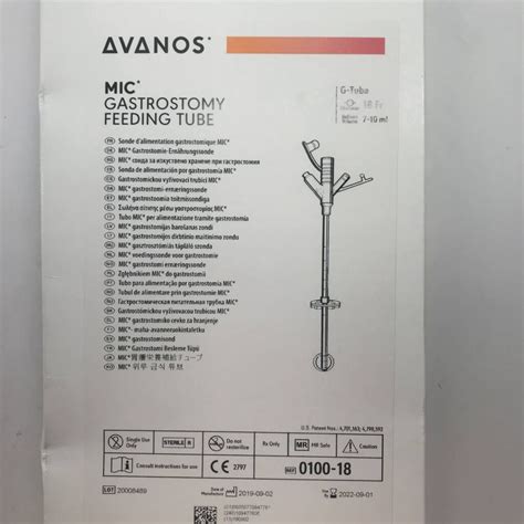 Avanos 0100 18 Mic Gastrostomy Feeding Tube 18fr 7 10ml Gb Tech Usa
