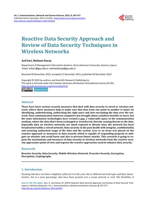 Pdf Reactive Data Security Approach And Review Of Data Security