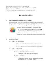 Philosophy Introduction To Logic Course Overview Course Hero