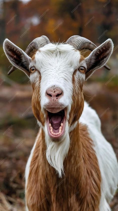 Portrt Of A Funny Goat Screaming Premium Ai Generated Image