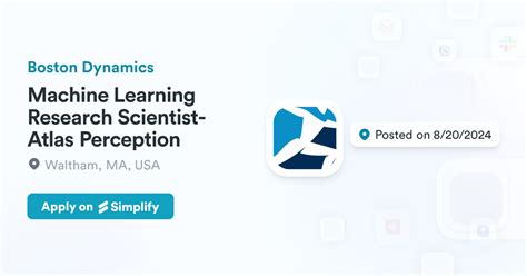Machine Learning Research Scientist Atlas Perception Boston Dynamics