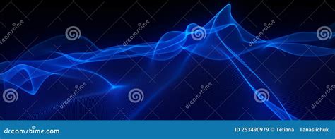 Technology Background Futuristic Point Wave Abstract Digital Wave Of Particles Dark