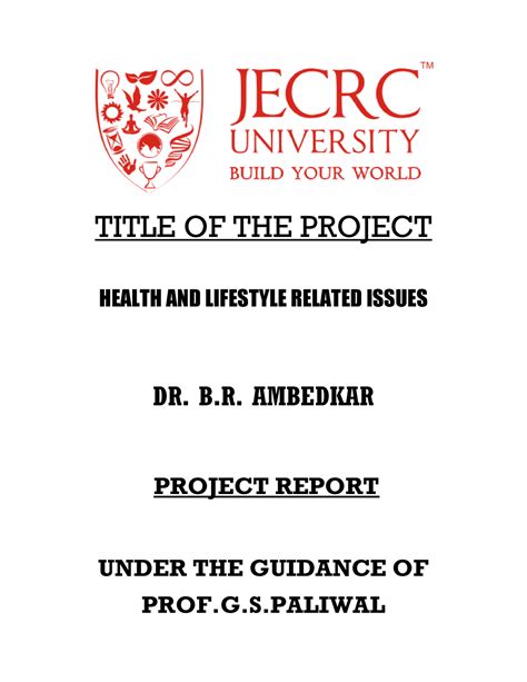Dewang Report Title Of The Project Health And Lifestyle Related Issues Dr B Ambedkar