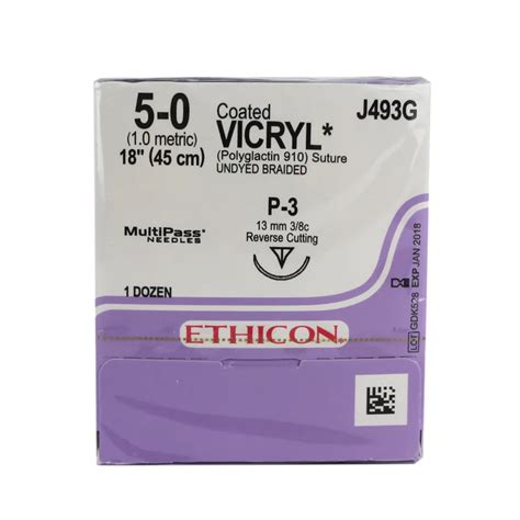 Ethicon J977h Vicryl Suture 36 Inch Synthetic Absorbable Braided