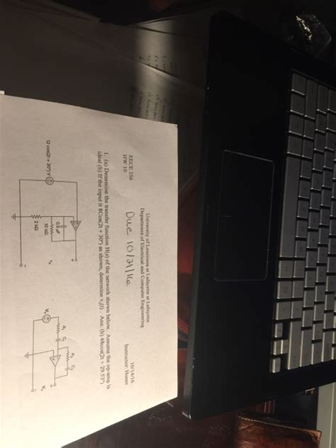 Solved Determine The Transfer Function H S Of The Network Chegg