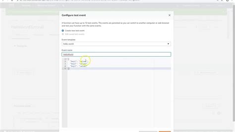 Tutorial Lambda Hello World Function Executed Youtube