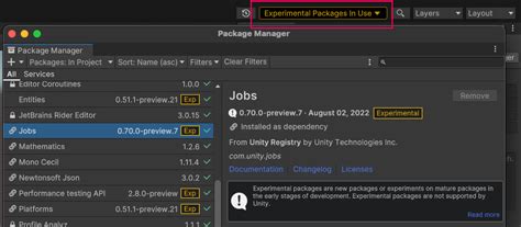 Experimental Packages Unity 手册