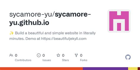 Github Sycamore Yusycamore Build A Beautiful And Simple Website In Literally