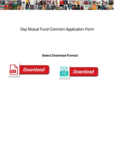 Dsp Mutual Fund Common Application Form Fill Online Printable Fillable Blank Pdffiller