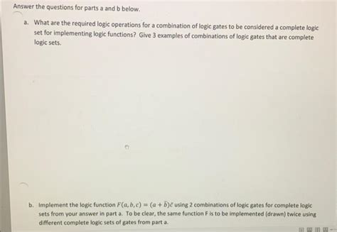 Solved Nswer The Questions For Parts A And B Below A What