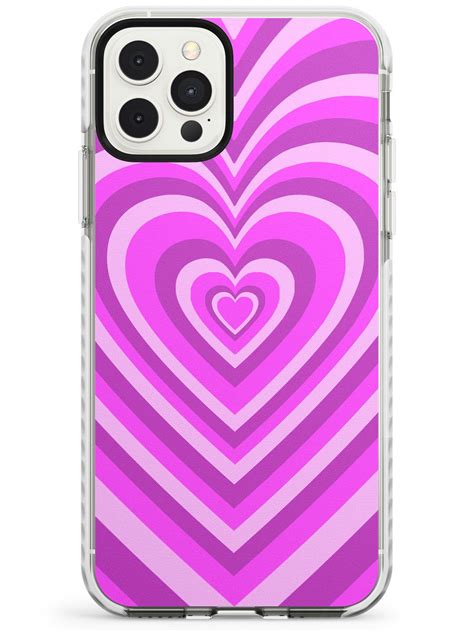 Pink Heart Illusion Iphone Case Iphone 12 Pro Black Impact Case