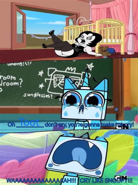 Toot Makes Unikitty Cry Like Snoopy By Declucivemario2842 On Deviantart