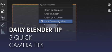 Daily Blender Tip 3 Camera Tips Blendernation