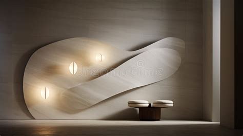 A Symmetrical Composition Of Minimalist Forms And Subtle Textures Softly Lit To Evoke A Sense