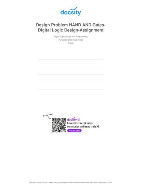 Docsity Design Problem Nand And Gates Digital Logic Design Assignment Pdf Logic Gate