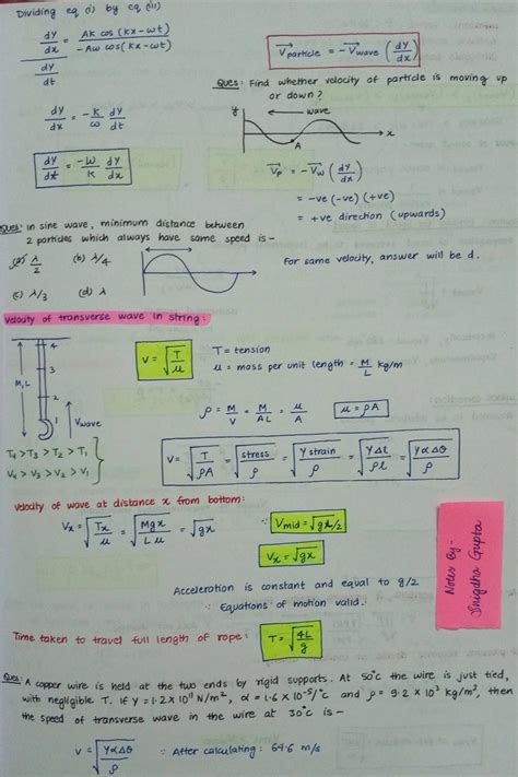 Wave Motion Handwritten Notes Class 11