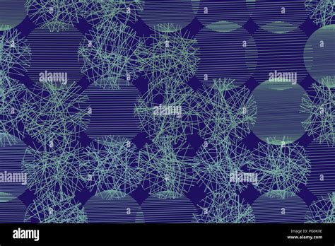 Color Abstract Messy Random Line Circles Geometric Pattern Generative