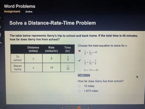 Highschool Algebra Distance Rate Time Word Problems How Do I Solve