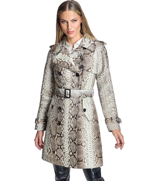 Belted Python Trench Coat Maximilian