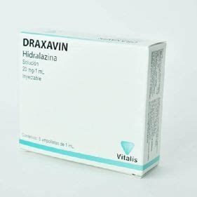 Draxavin Hidralazina Inyectable 20 Mg 1 Ml Caja Con 5 Ampolletas De 1