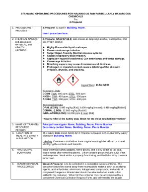 Standard Operating Procedures SOPs For Safe Doc Template PdfFiller