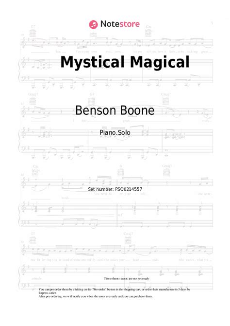 Mystical Magical Benson Boone Piano Solo Sheet Music At Note Store