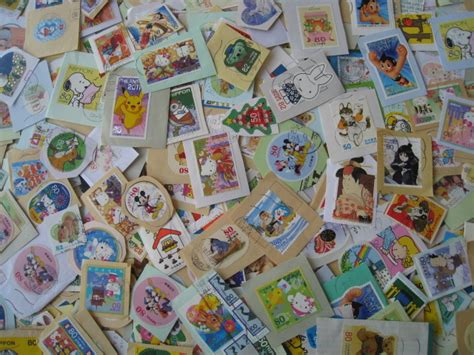 Yahooオークション アニメ切手 キャラクター切手 1000枚 紙付き 使