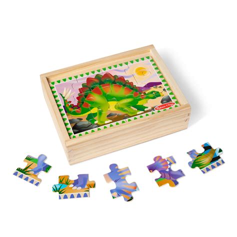 Buy Melissa And Doug Dinosaurs 4 In 1 Wooden Jigsaw Puzzles In A Storage