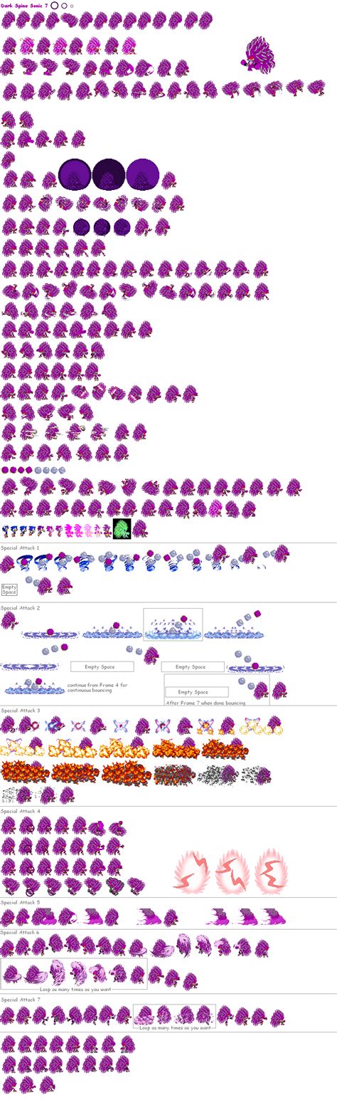 Dark Spine Sonic 7 Sprite Sheet By Fnafan88888888 On Deviantart
