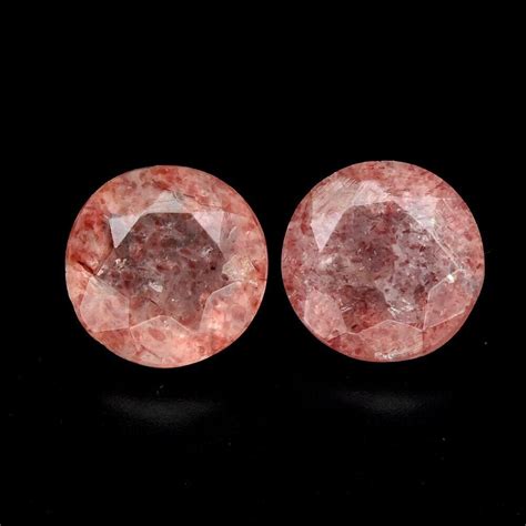 Камень клубничный кварц натуральный круг 7 мм купить NVOVK jewelry цена ...