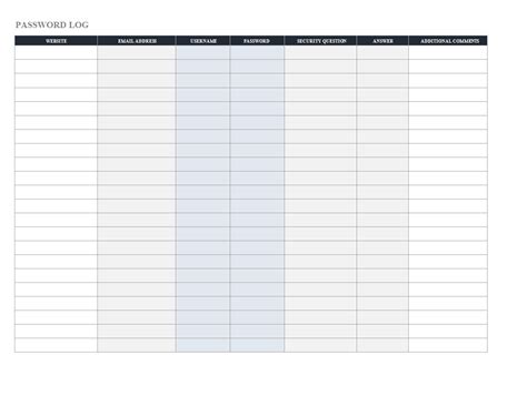 Highly Secret Password List Templates At