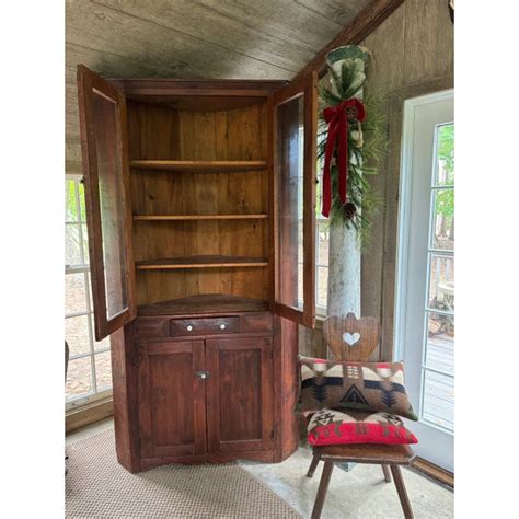 American Antique Circa 1850 Pine Cornor Cupboard Chairish