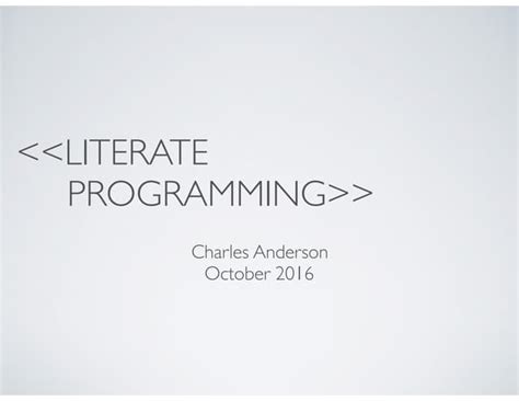 literate programming ppt